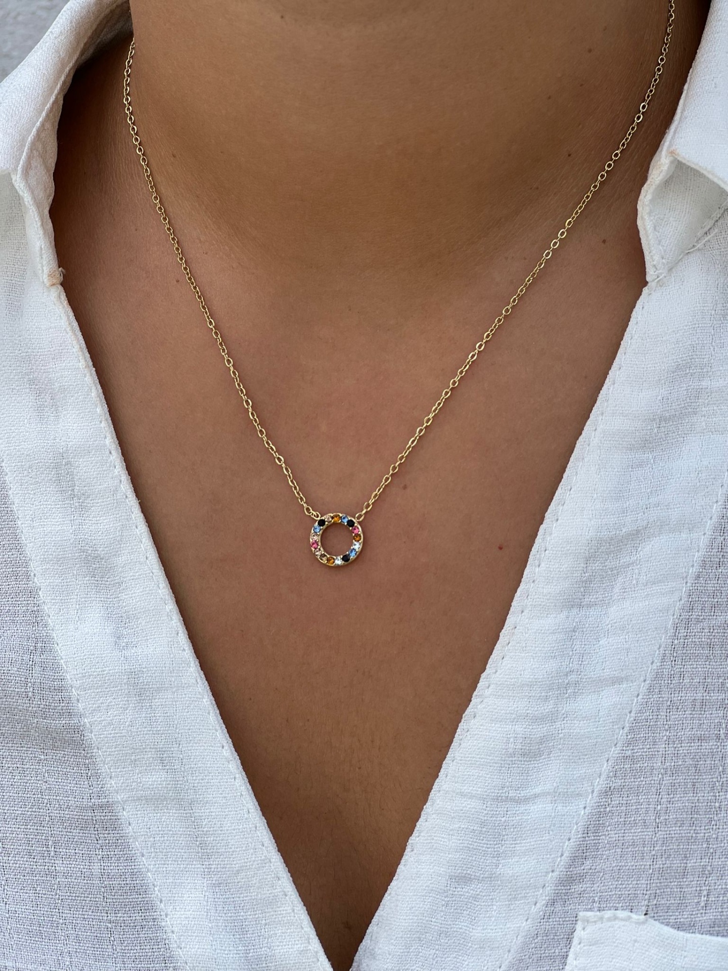 Colar argola colorida | Bijuvera