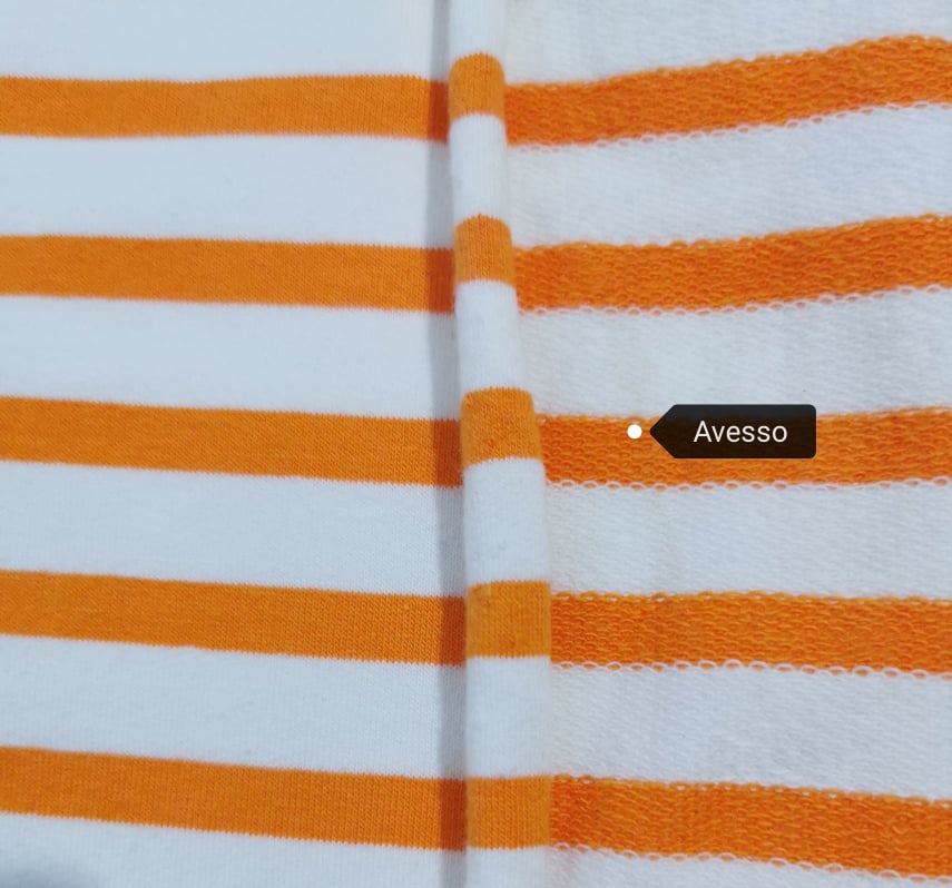 Malha Italiana s/ Carda c/ Elastano RISCAS LARANJAS | cstexteis