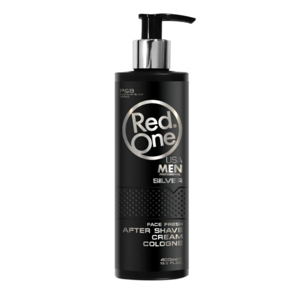 Red One After Shave Cream Cologne Silver 400ml | Espaçobarbeiro