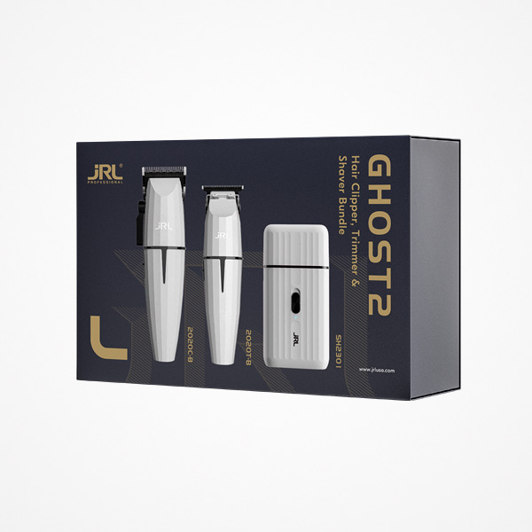 KIT GHOST ONYX CLIPPER + TRIMMER + SHAVER BRANCO JRL | BarberTools