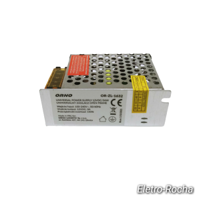 Fonte Alimentação Comutada 12VDC 35W 3A - CLOSED FRAME | ELETRO-ROCHA