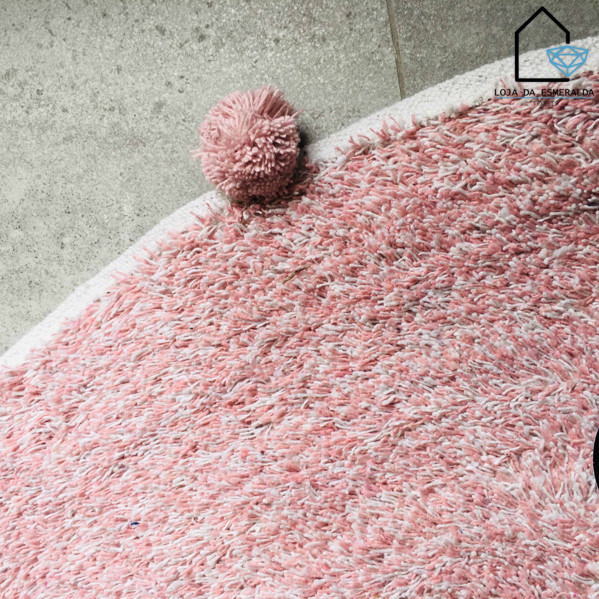 Tapete Circular Rosa | 80x80 CM | Loja da Esmeralda