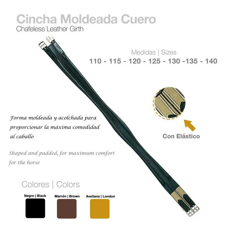CILHA MOLDADA COURO ELÁSTICO | Casa Maria - Loja de Equitação