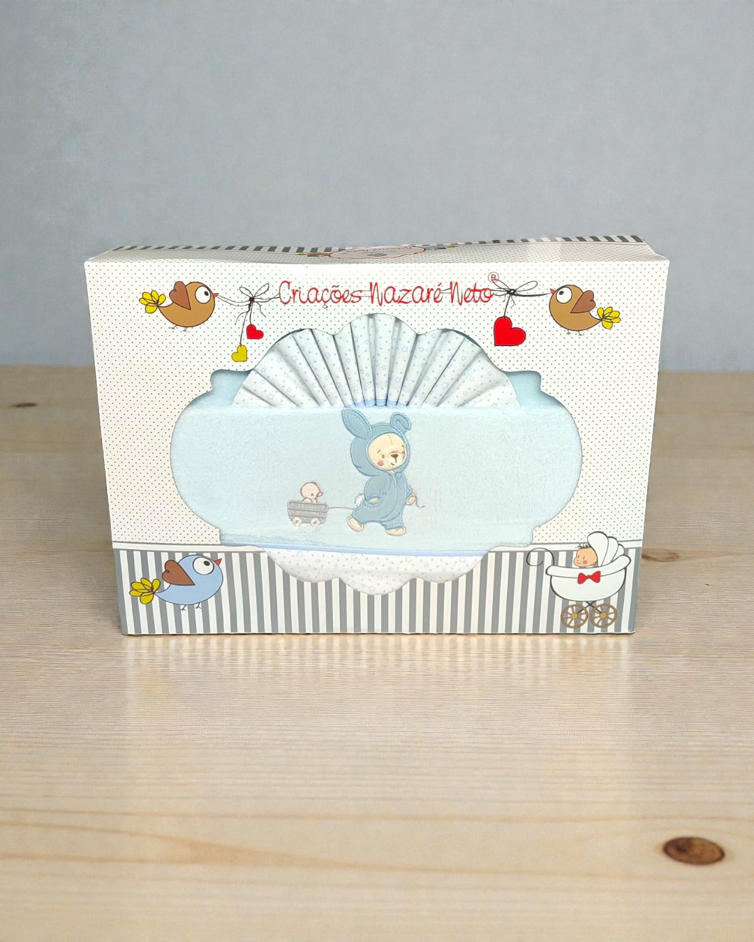 Lençóis de coralina (térmicos) berço MAXI Ursinho e patinho (fundo azul ...